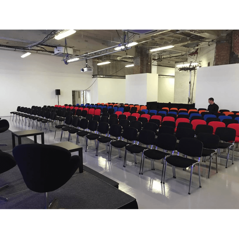 Stacking Conference Chair | Blue Metal Banqueting Chairs